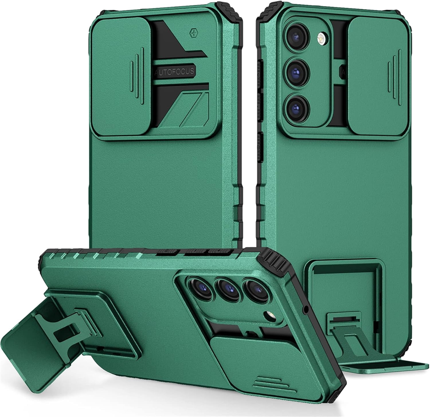 for Samsung Galaxy S23+ Plus Case with Slide Camera Cover, [Military ...