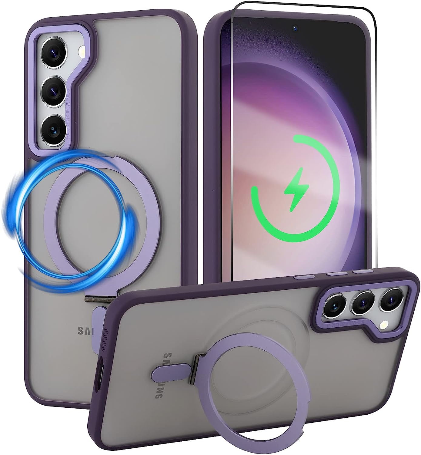 for Samsung Galaxy S23 Plus Magnetic Case with Invisible Stand ...