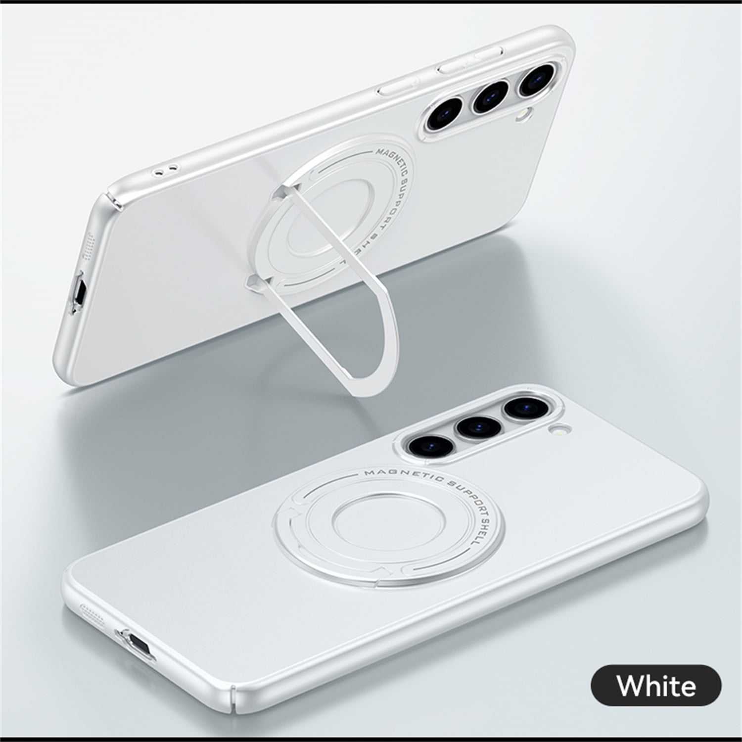 for Samsung Galaxy S23 Slim Case, Hard PC Ring Kickstand Compatible ...