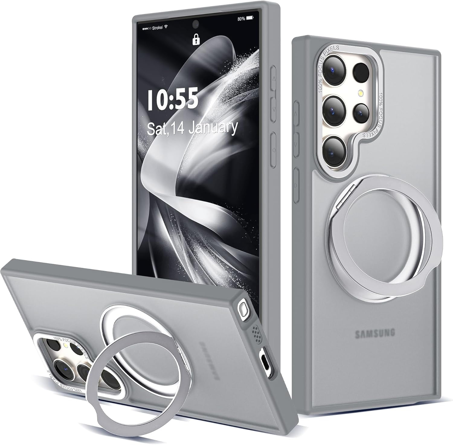 for Samsung Galaxy S23 Ultra Case with 360°Rotatable Magnetic Ring Stand Compatible with Mag ...