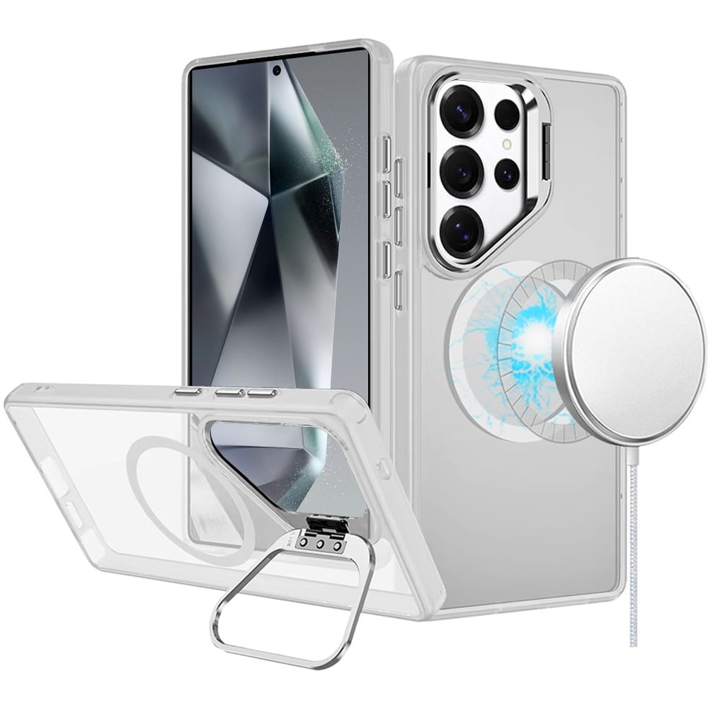 For Samsung Galaxy S23 Ultra Case, Heavy Duty Metallic Hybrid Tough TPU ...