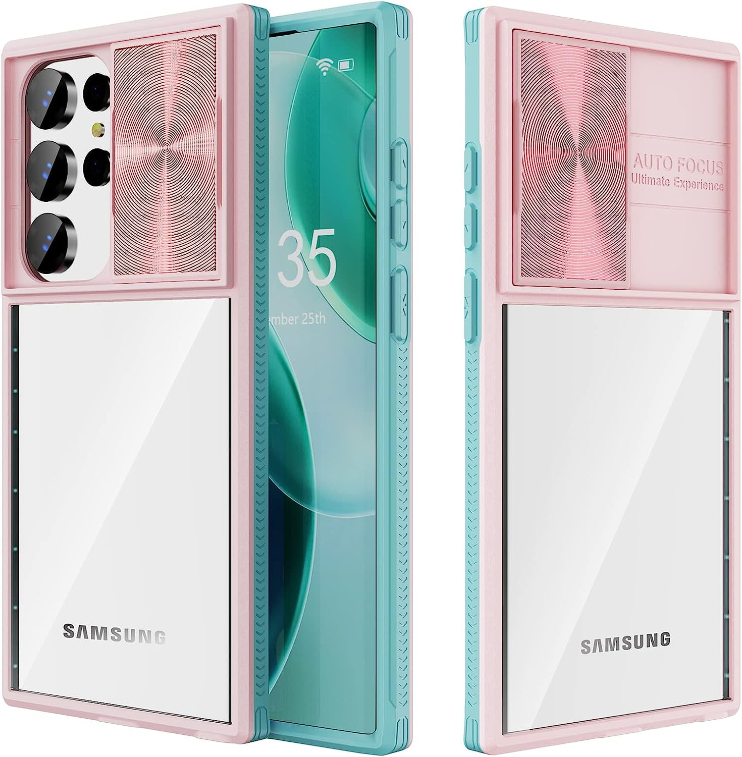 for Samsung Galaxy S23 Ultra Case with Slide Camera Cover, Clear Slim ...