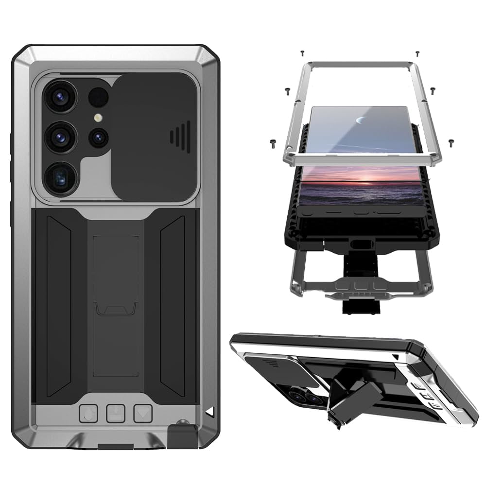 Samsung Galaxy S23 Ultra Metal Case with Slide Camera Cover Built in ...