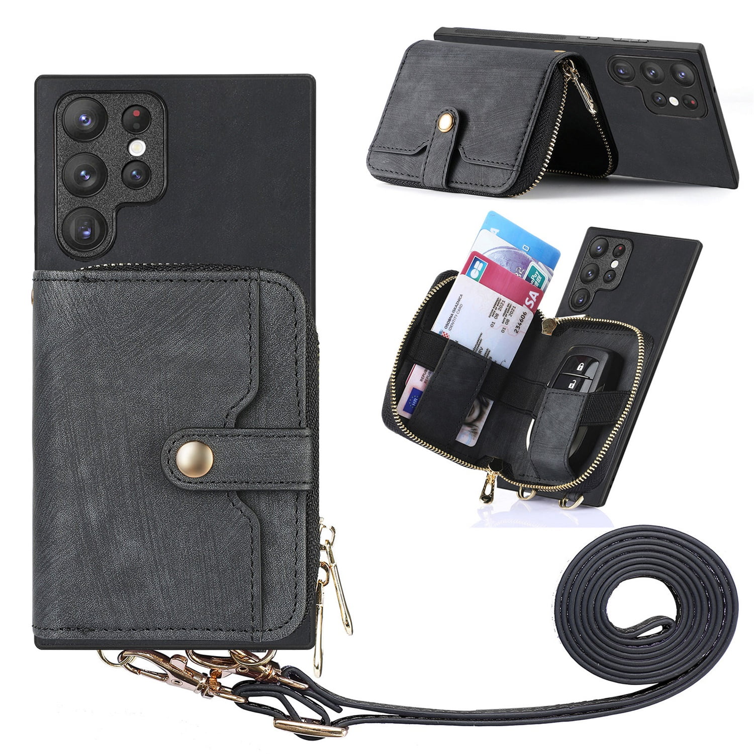 for Samsung Galaxy S23 Ultra Wallet Case, Crossbody Phone Purse with ...