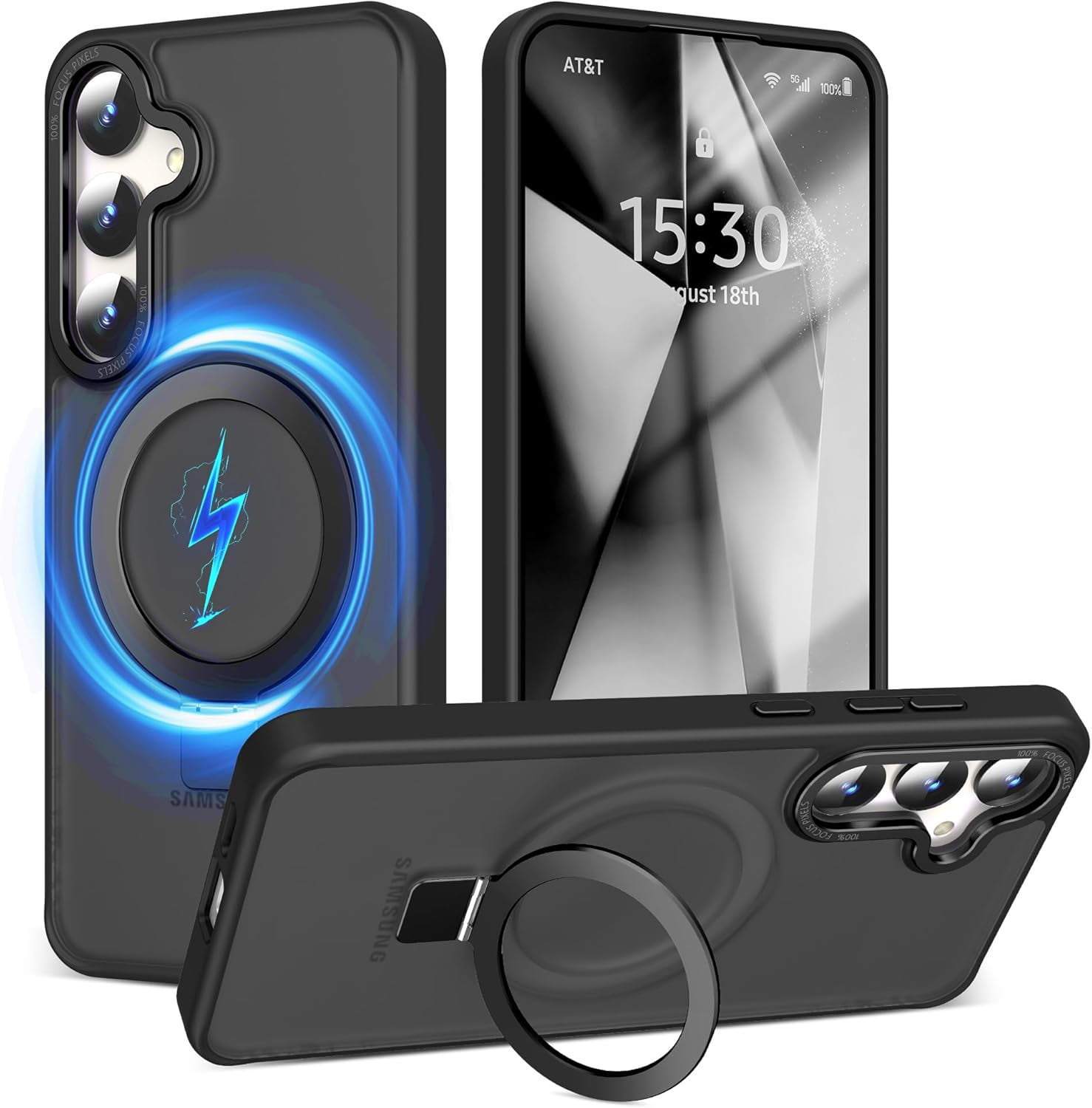 for Samsung Galaxy S24 Case with [3 in 1] Magnetic-Ring Stand ...