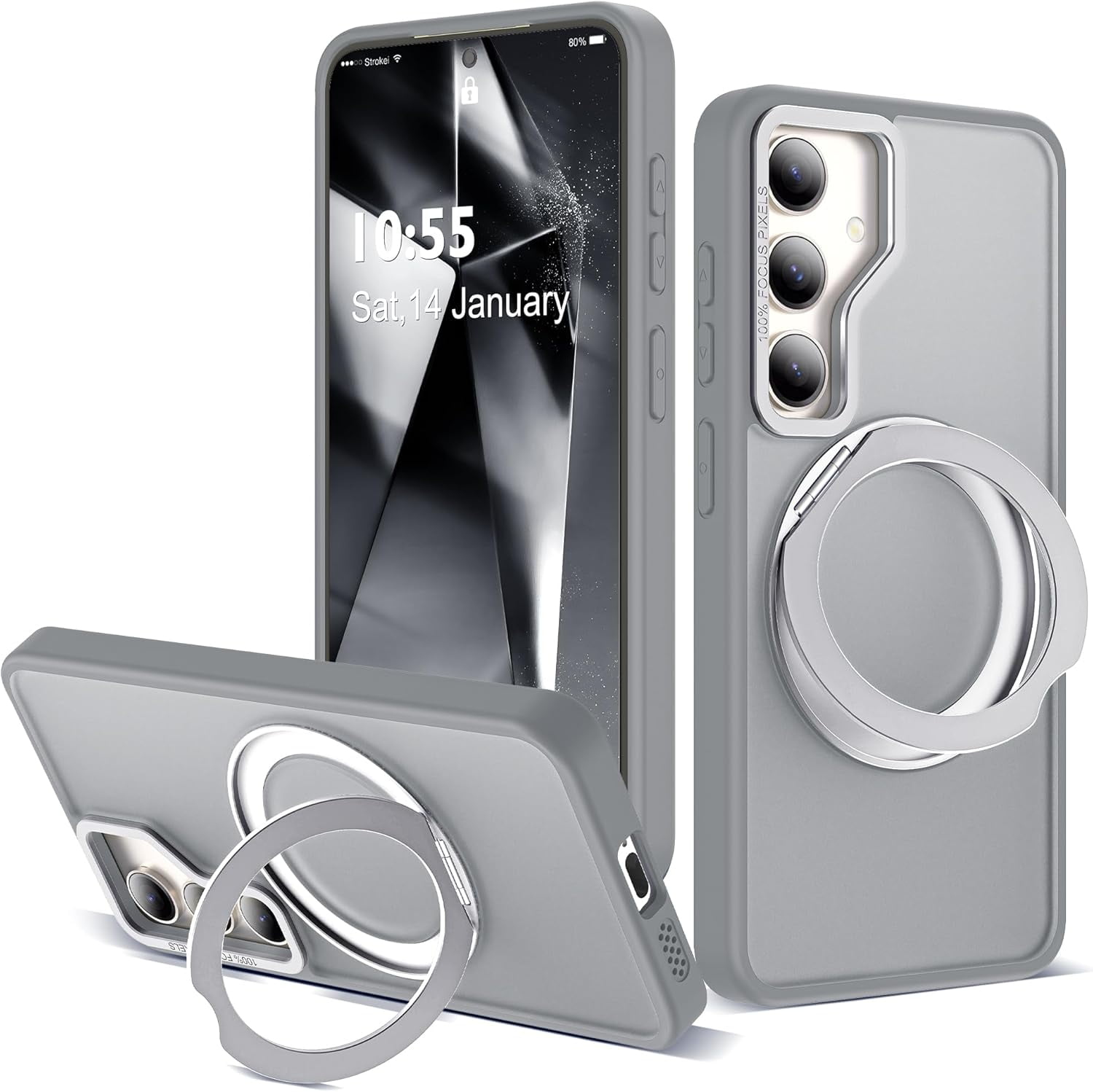 for Samsung Galaxy S24 Case with 360°Rotatable Magnetic Ring Stand Compatible with Mag-Safe ...