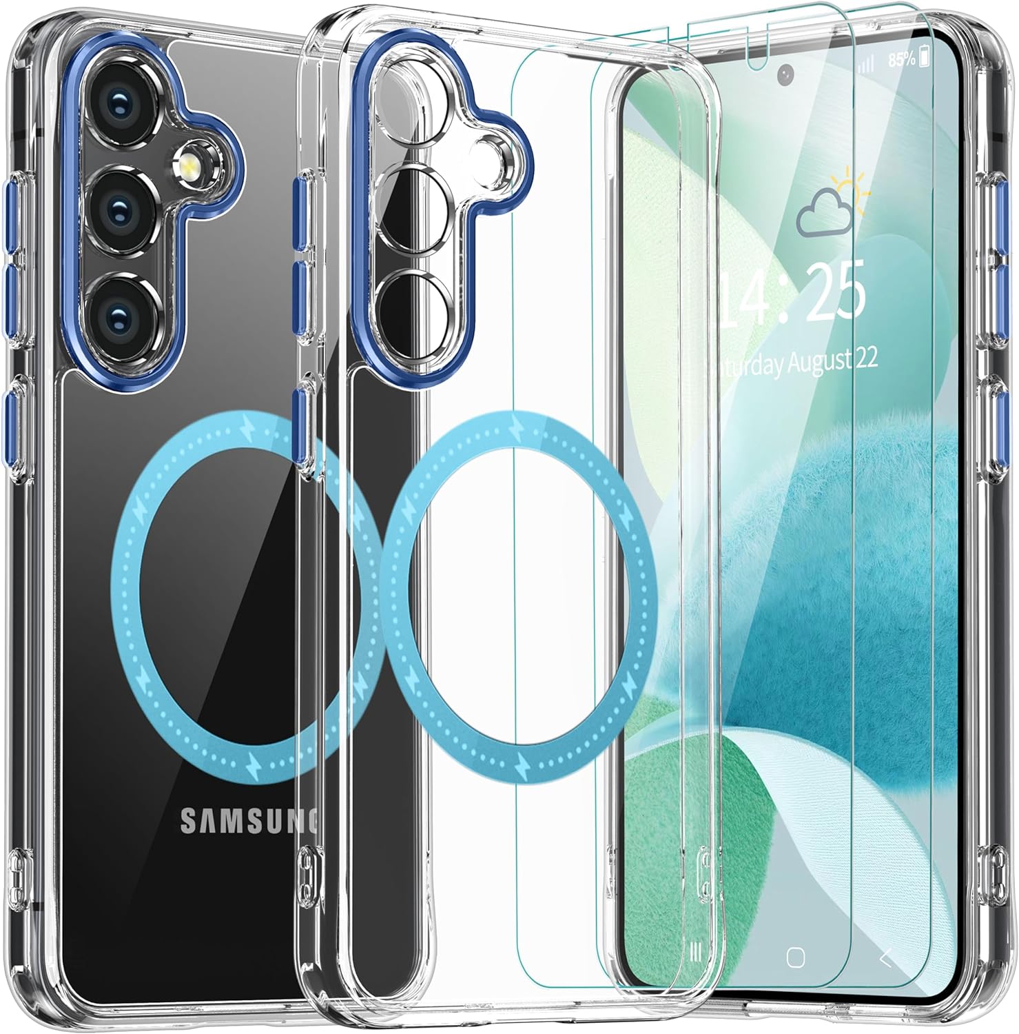 for Samsung Galaxy S24 Case, S24 Clear Case Magnetic [Yellowing ...