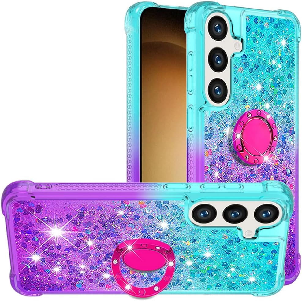 Samsung Galaxy S24 Case,Gradient Quicksand Series Glitter Bling Flowing ...