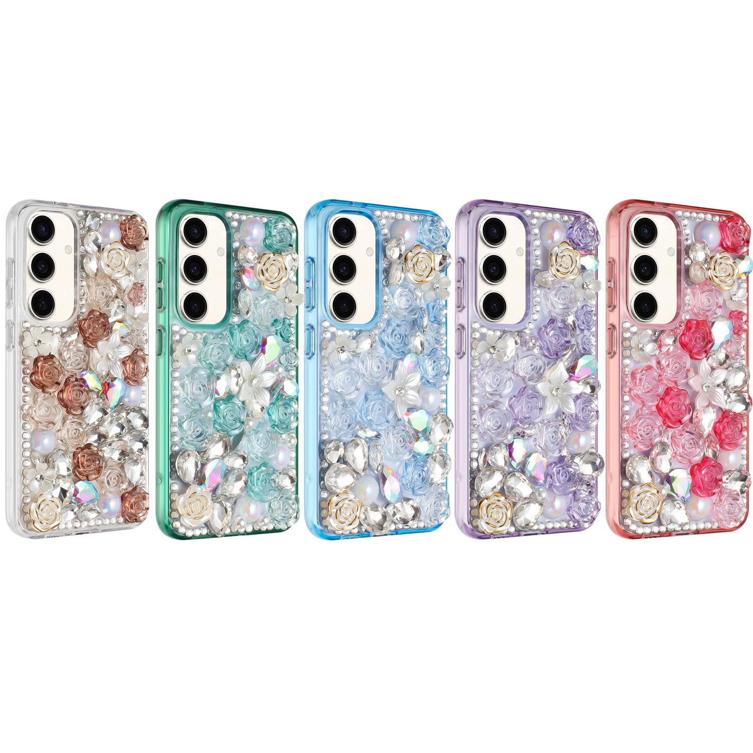 Samsung Galaxy S24 Case, Luxury Fashion Diamonds Gems Colorful Pink/Red ...
