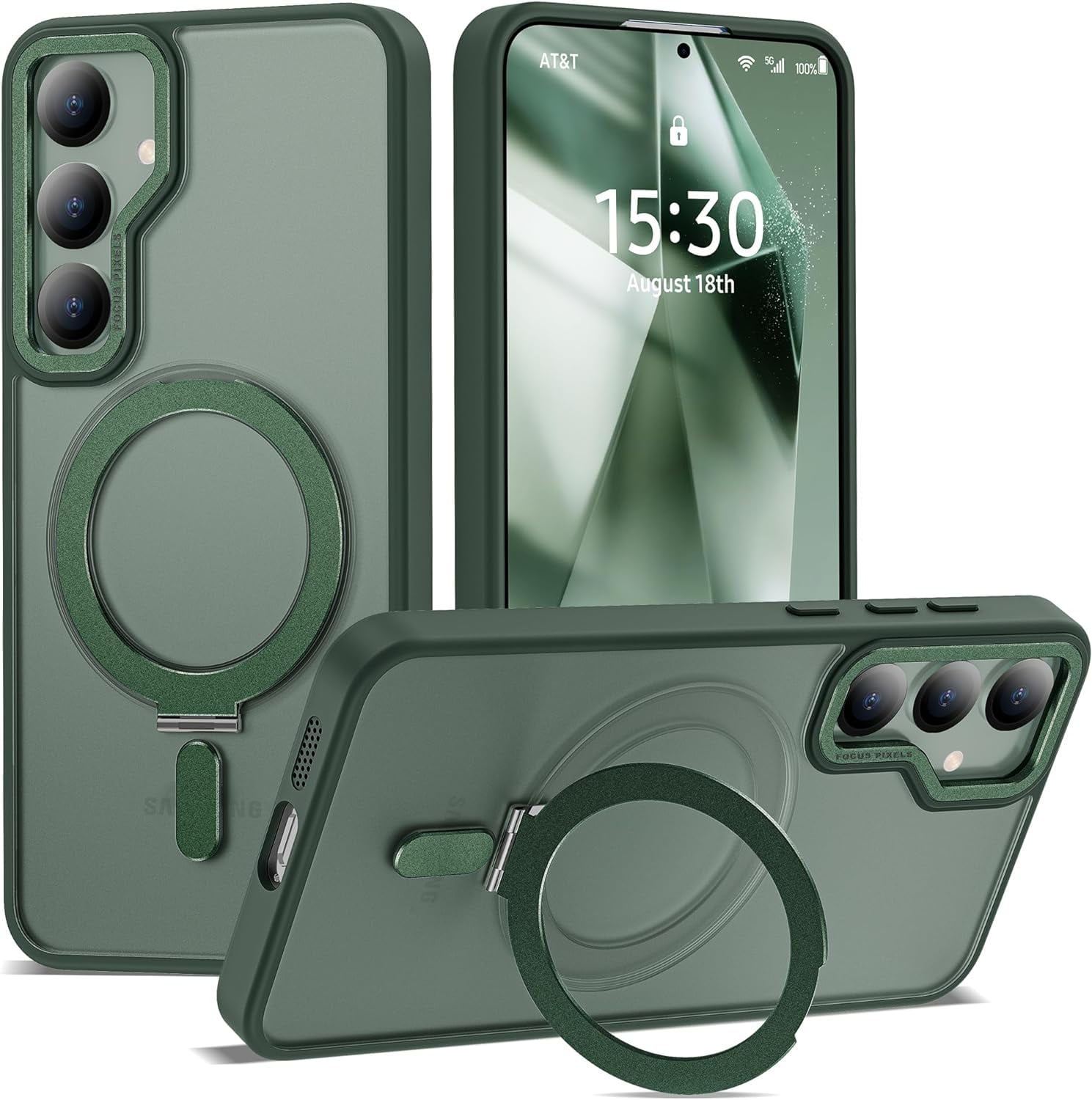 for Samsung Galaxy S24 Case with Magnetic Invisible Ring Stand ...