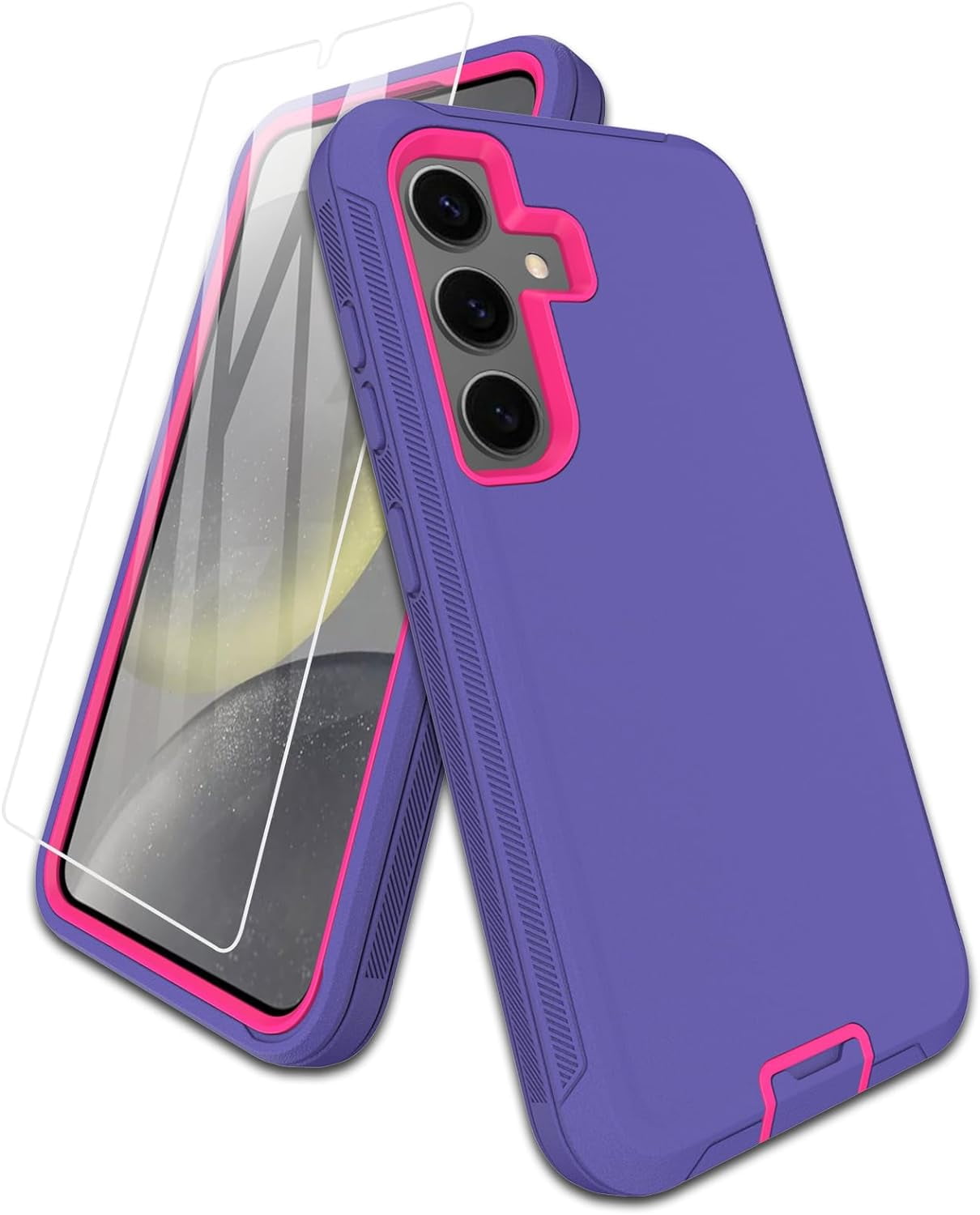 for Samsung Galaxy S24 Case, with Screen Protector, Port Protection ...