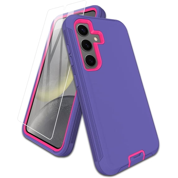 for Samsung Galaxy S24 Case, with Screen Protector, Port Protection ...