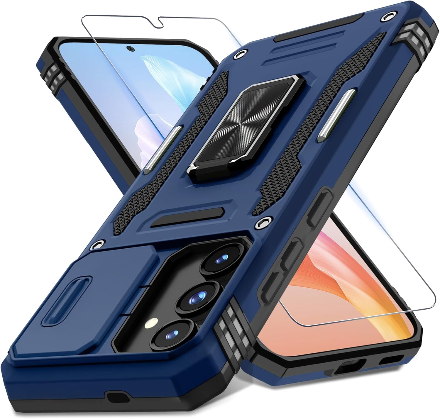 for Samsung Galaxy S24 Case with Slide Camera Cover+Screen Protector (1 ...