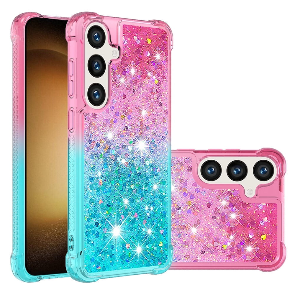 Samsung Galaxy S24 FE 5G Case, Liquid Glitter Funny Bling Shiny Crystal Flowing Sparkle Moving ...
