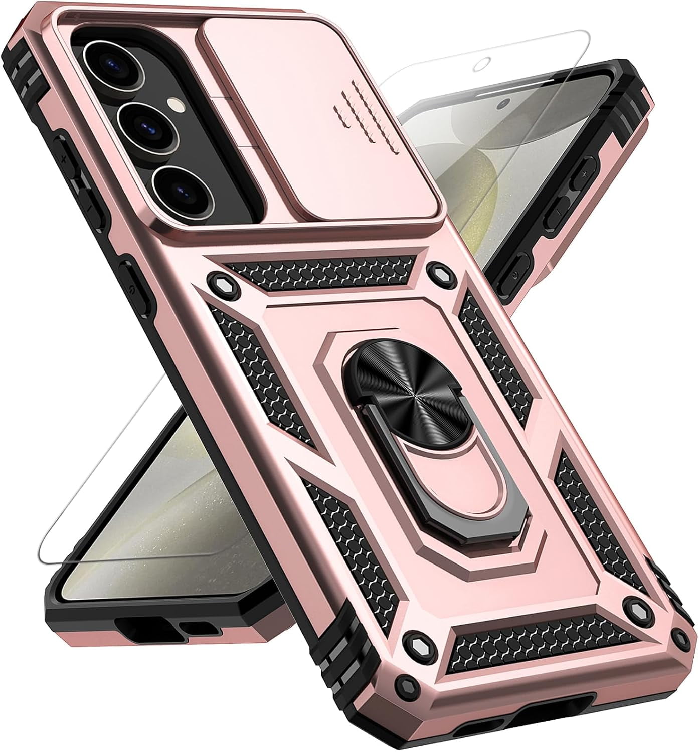 for Samsung Galaxy S24 FE Case with Slide Camera Cover HD Screen ...