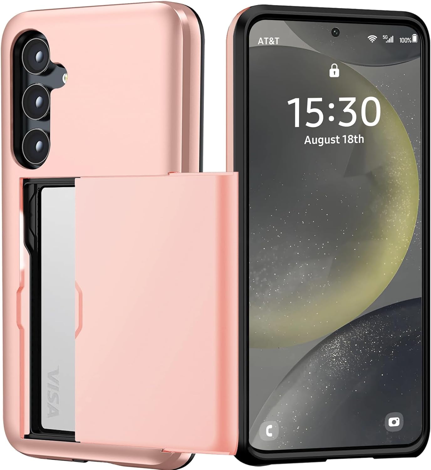 for Samsung Galaxy S24 Plus Case with Card Holder, Dual Layer Heavy ...