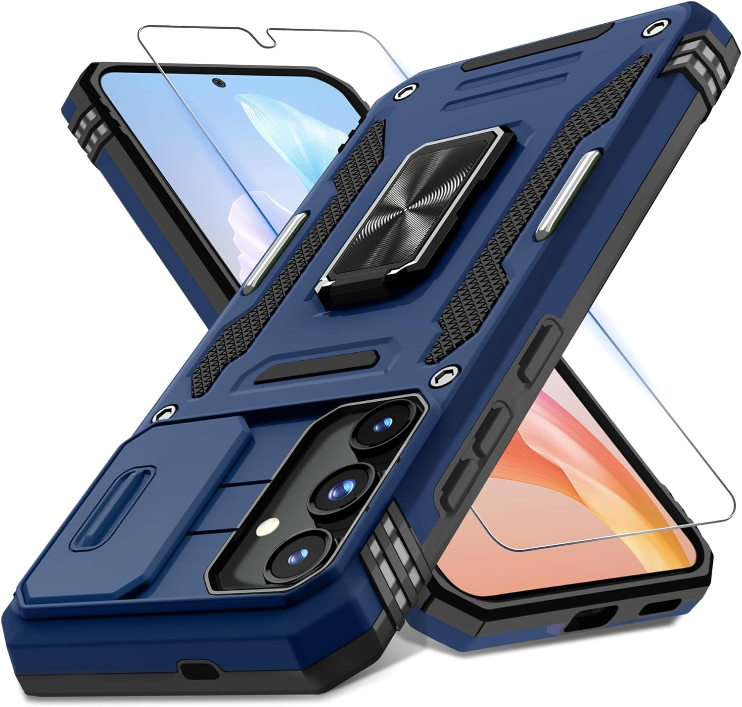 for Samsung Galaxy S24+ Plus Case with Slide Camera Cover+Screen ...