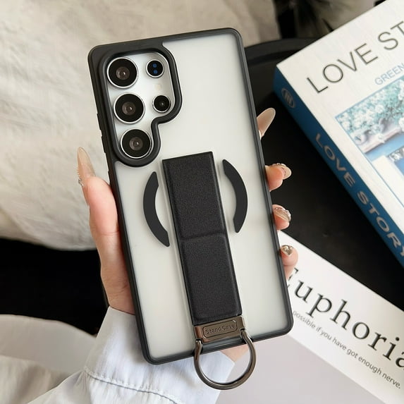 for Samsung Galaxy S24 Plus Magnetic PU Leather TPU Case Stand Bracket ...