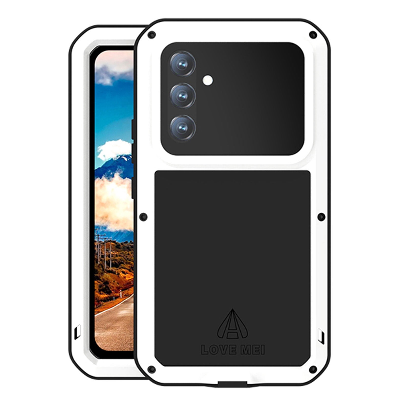 Samsung Galaxy S24 Plus Metal Bumper Silicone Case with Stand Hybrid ...