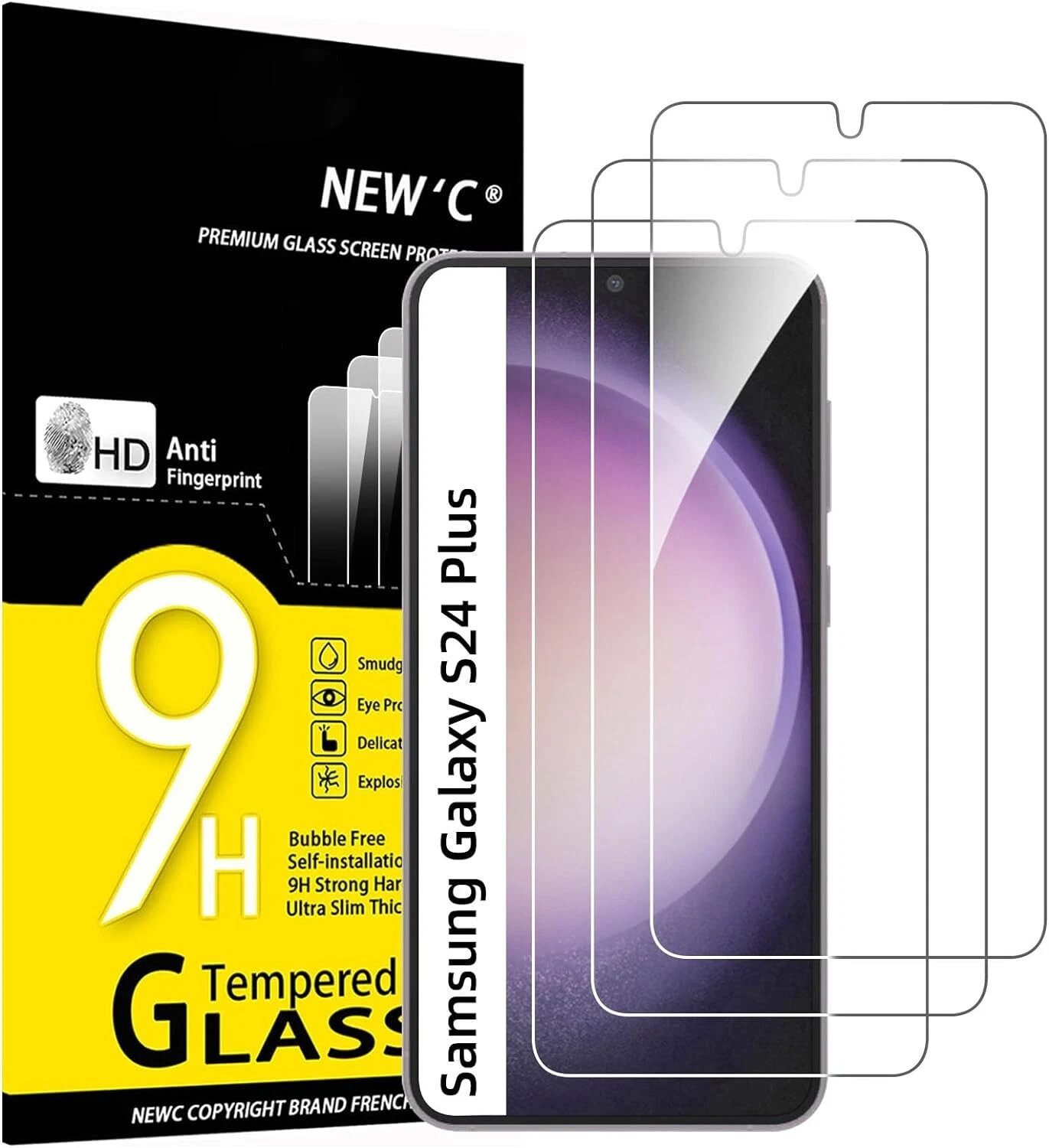 Samsung Galaxy S24 Plus S24+ Screen Protector Tempered Glass Bubble ...