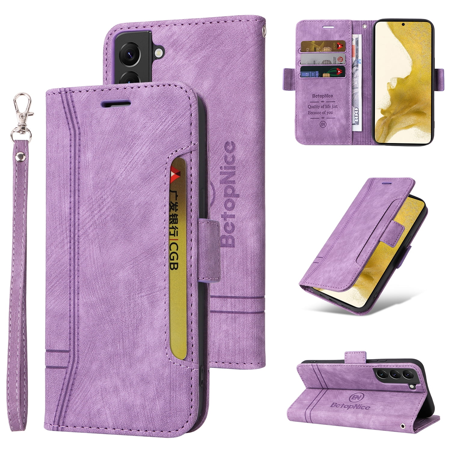 for Samsung Galaxy S24 Plus Wallet Case,PU Leather Magnetic Flip Strap ...