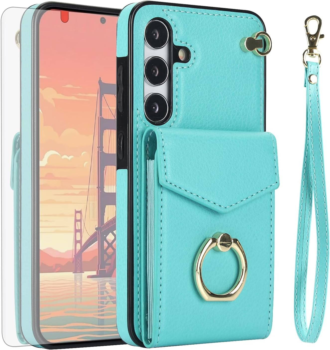 Samsung Galaxy S24 Plus Wallet Cell Phone Case with Tempered Glass ...