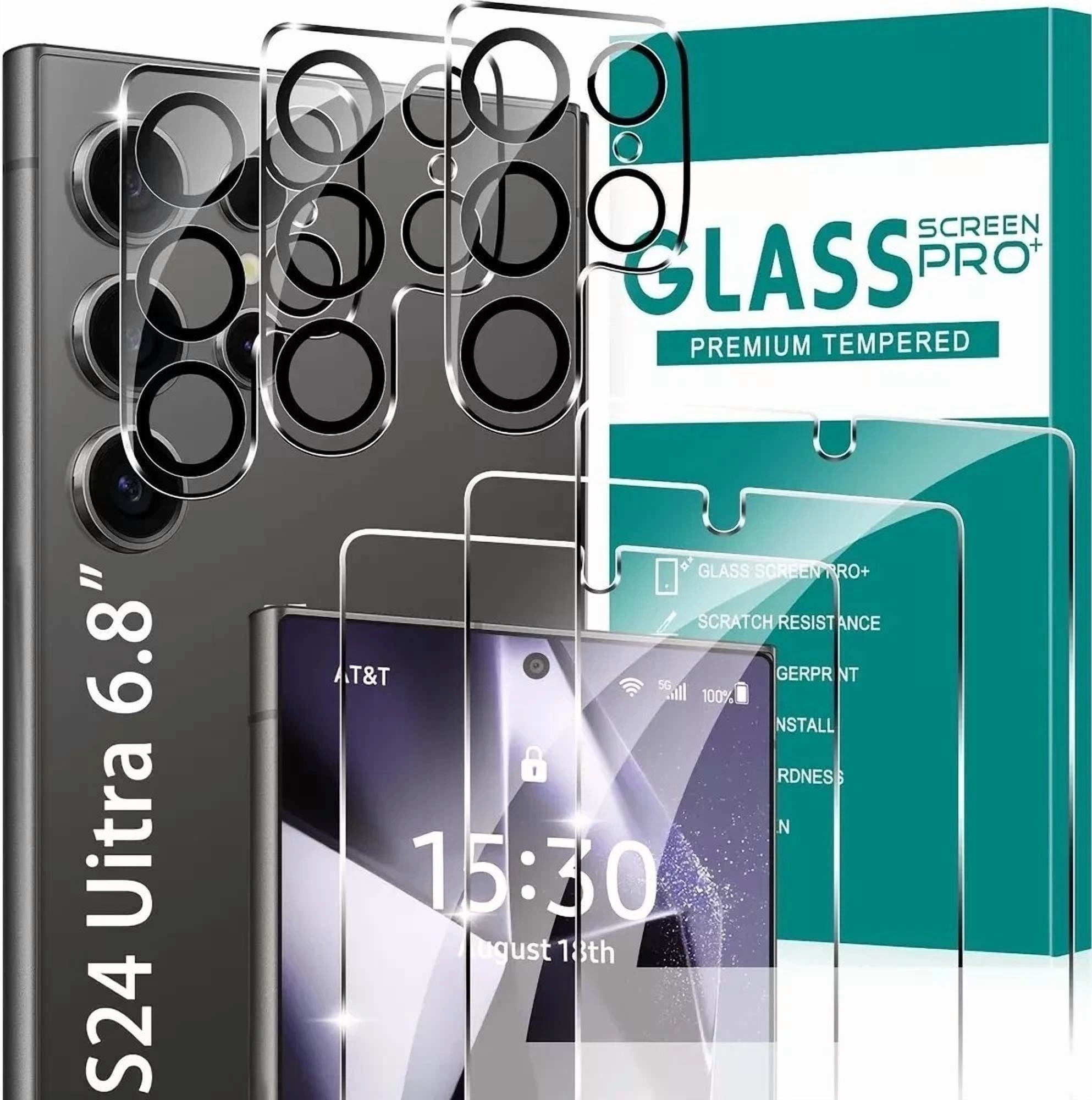 Samsung Galaxy S24 Ultra 3 Screen Protector 9H Tempered Glass & 3 Cam ...