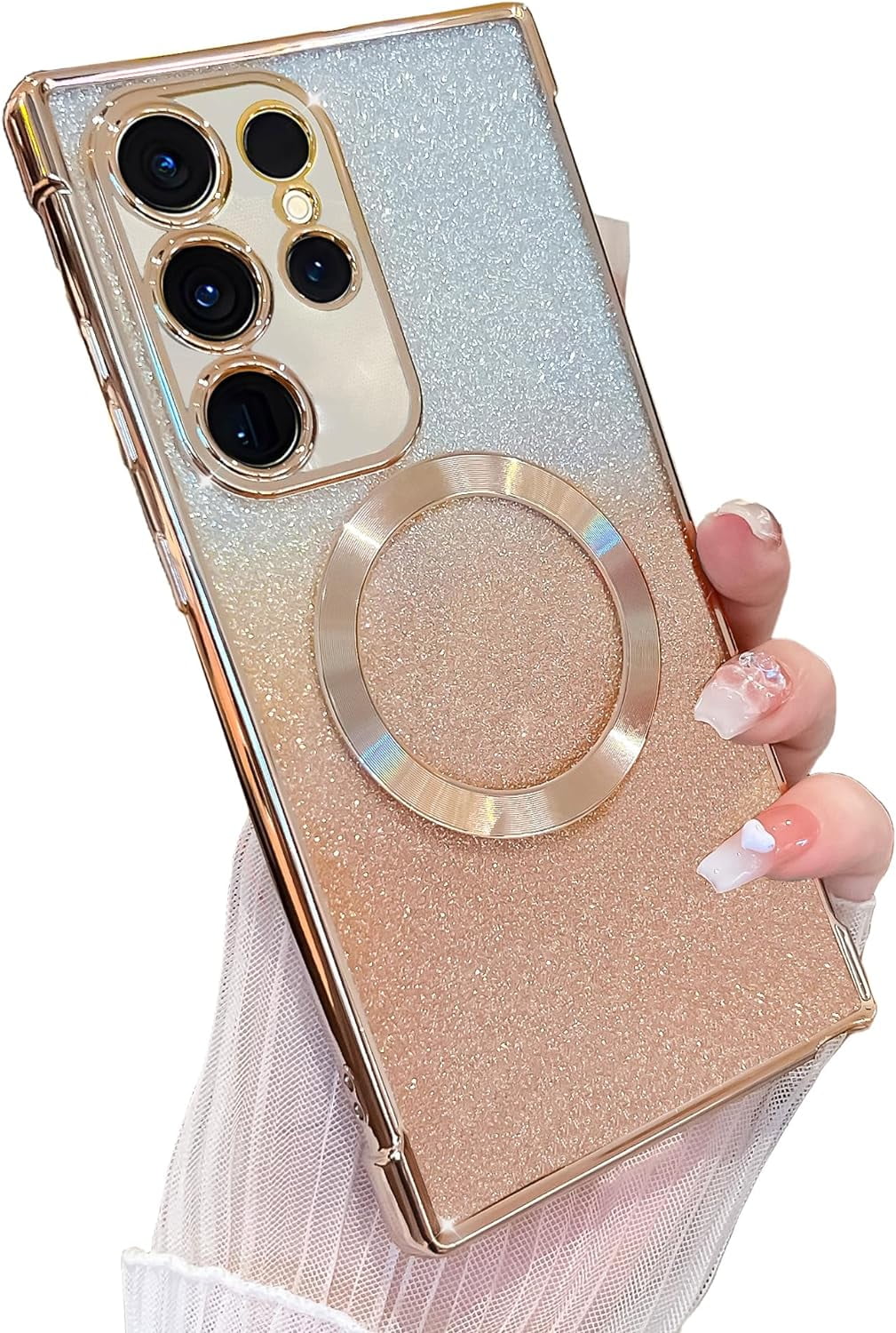 for Samsung Galaxy S24 Ultra Case 6.8'' Glitter Magnetic Compatible ...