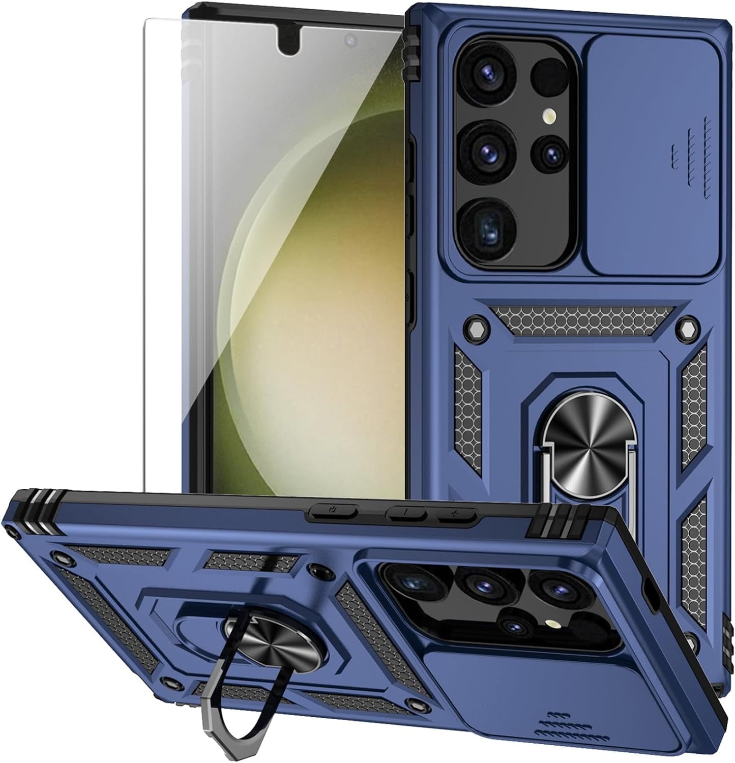 for Samsung Galaxy S24 Ultra Case with Camera Lens Cover HD Screen ...