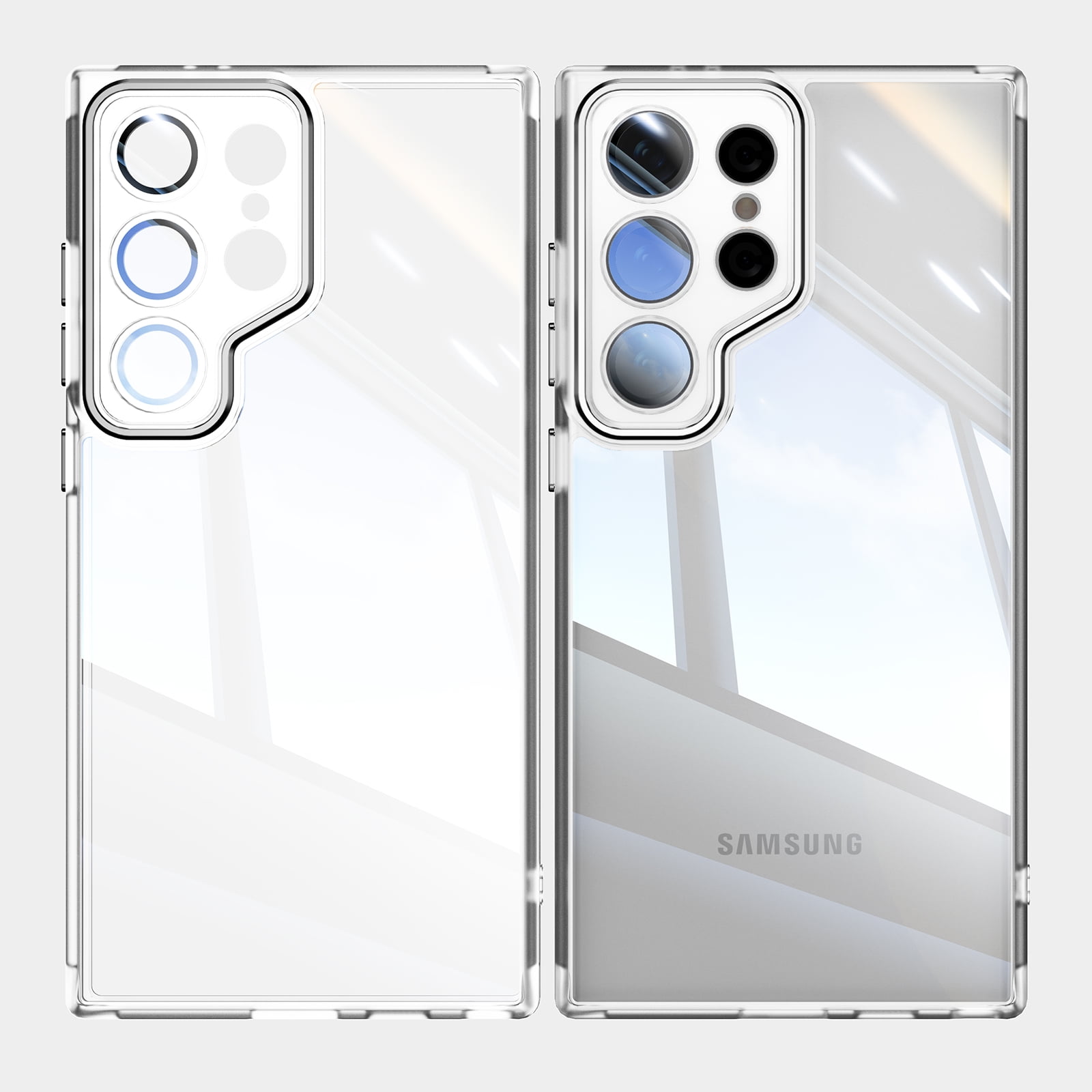 for Samsung Galaxy S24 Ultra Case Clear Slim, [Built in Lens Protector ...