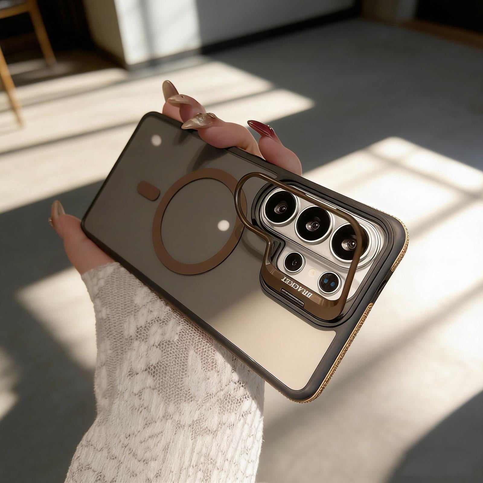 for Samsung Galaxy S24 Ultra Case with Lens Stand, Magnetic Case ...