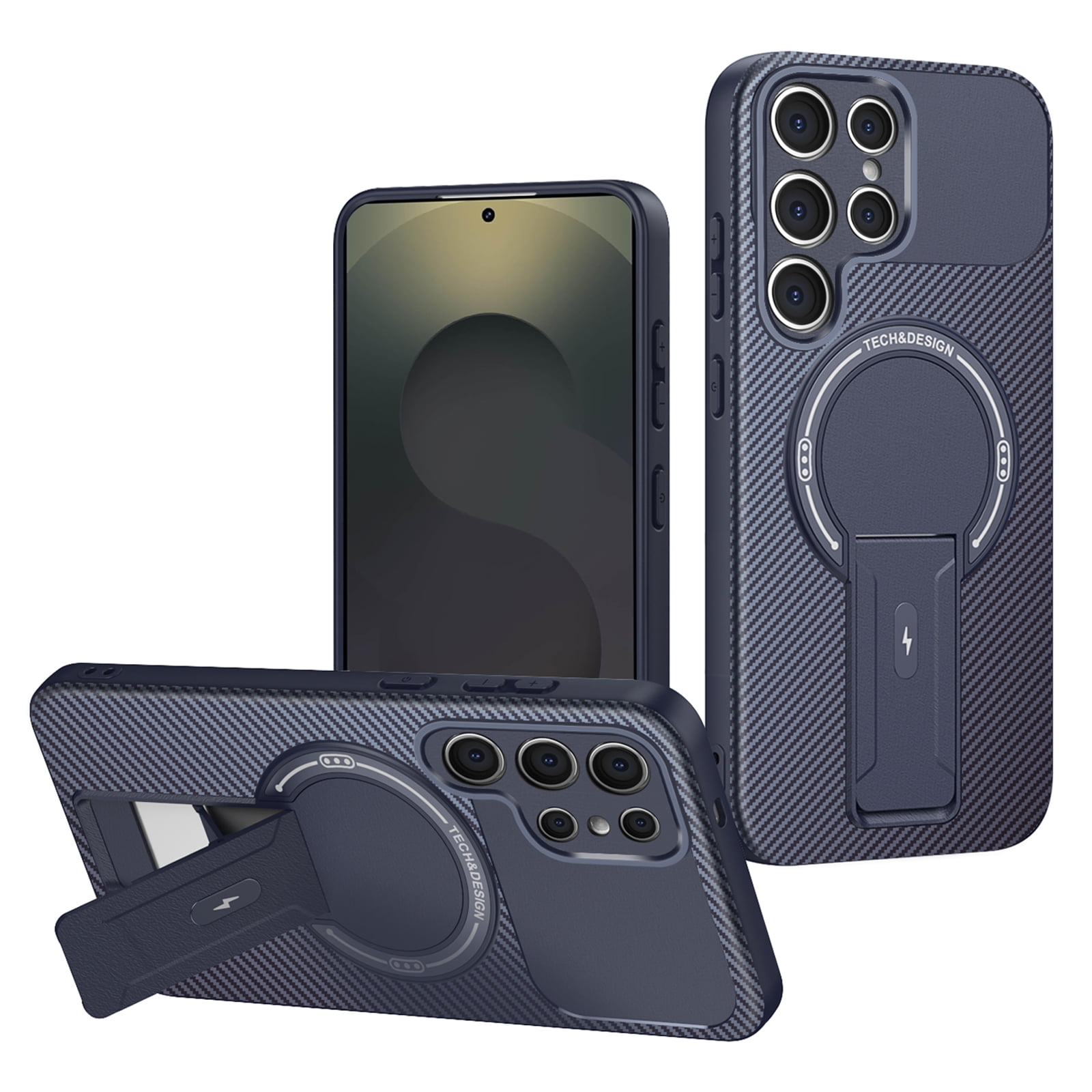 for Samsung Galaxy S24 Ultra Case, PC + TPU Carbon Fiber Design ...