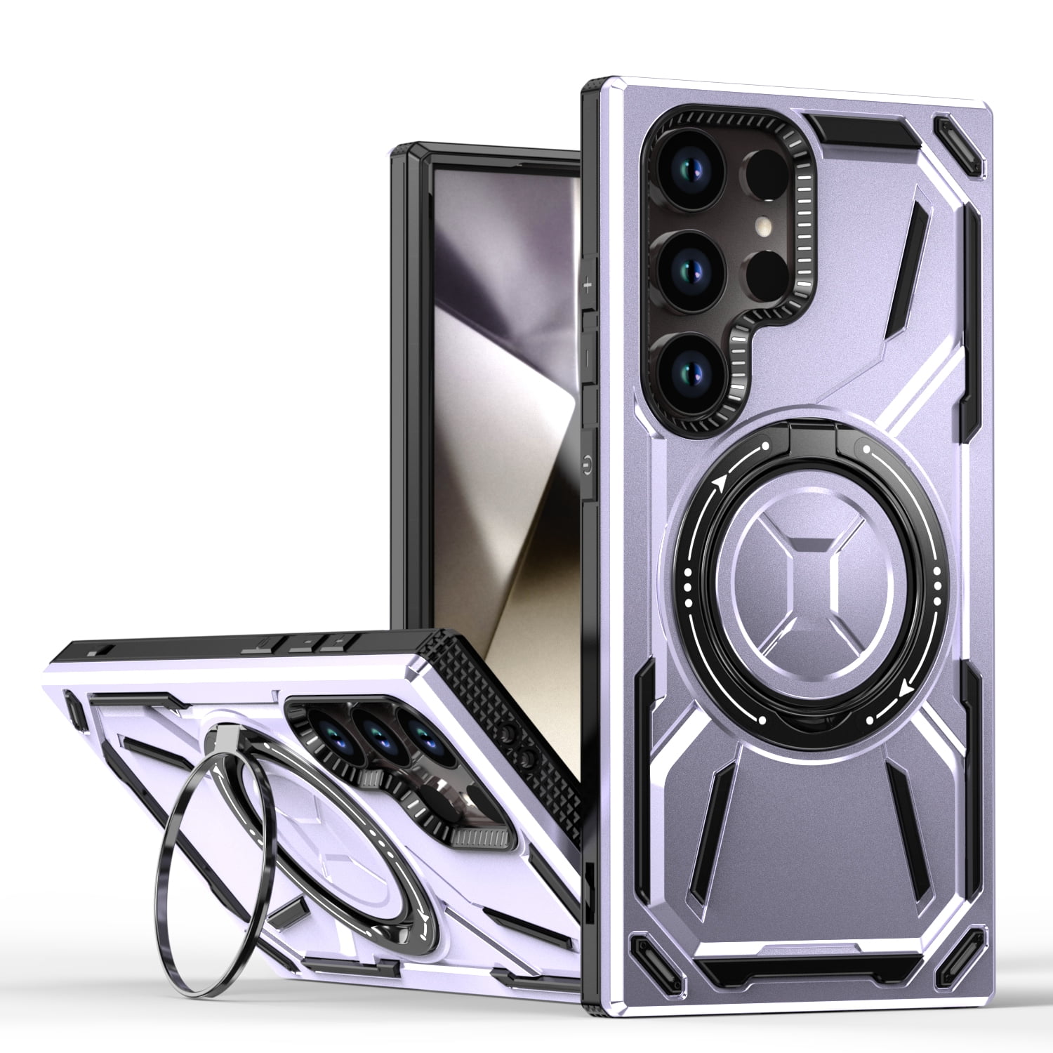 for Samsung Galaxy S24 Ultra Case Protective Cover with Built-in Ring ...