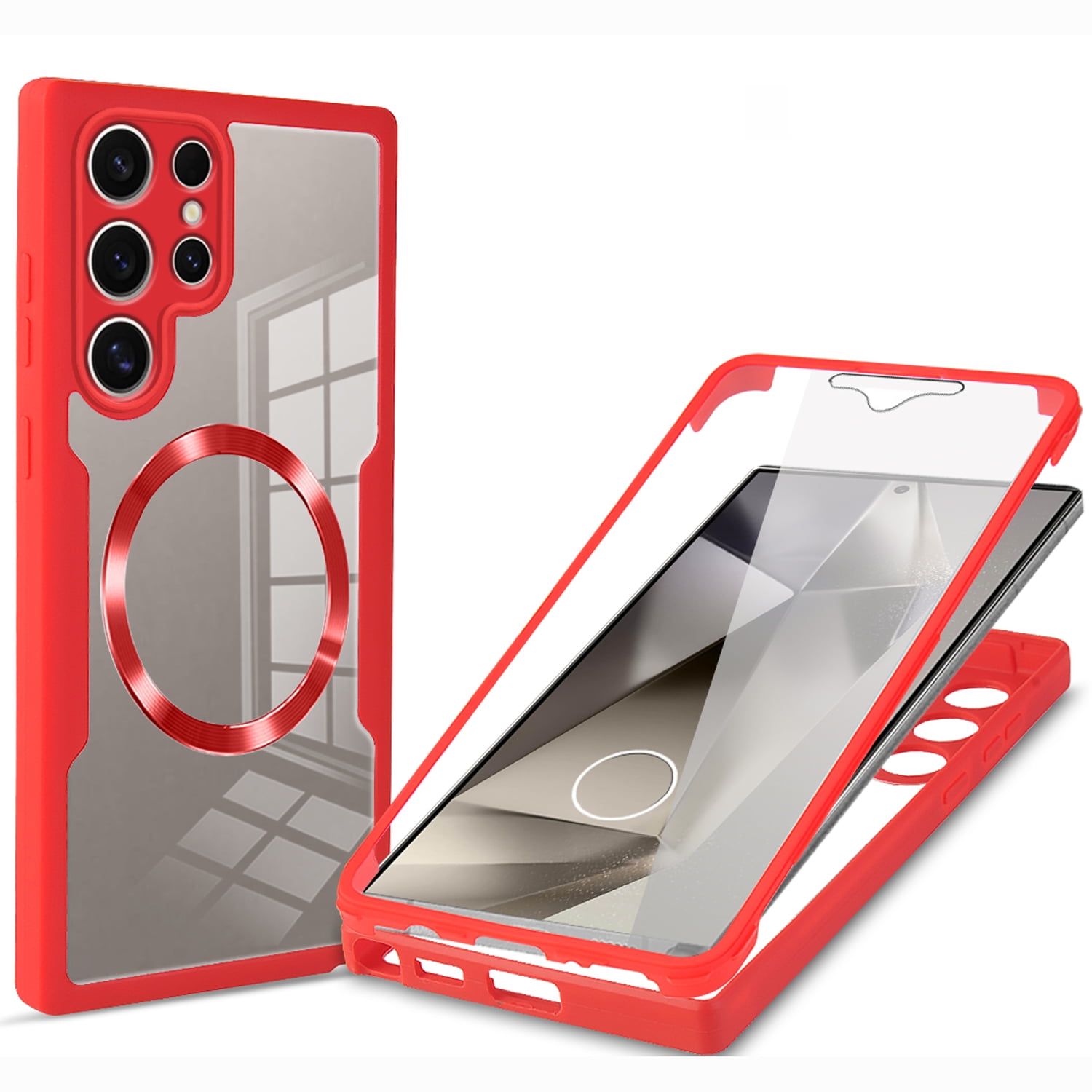 for Samsung Galaxy S24 Ultra Clear Case with Built-in Screen Protector ...