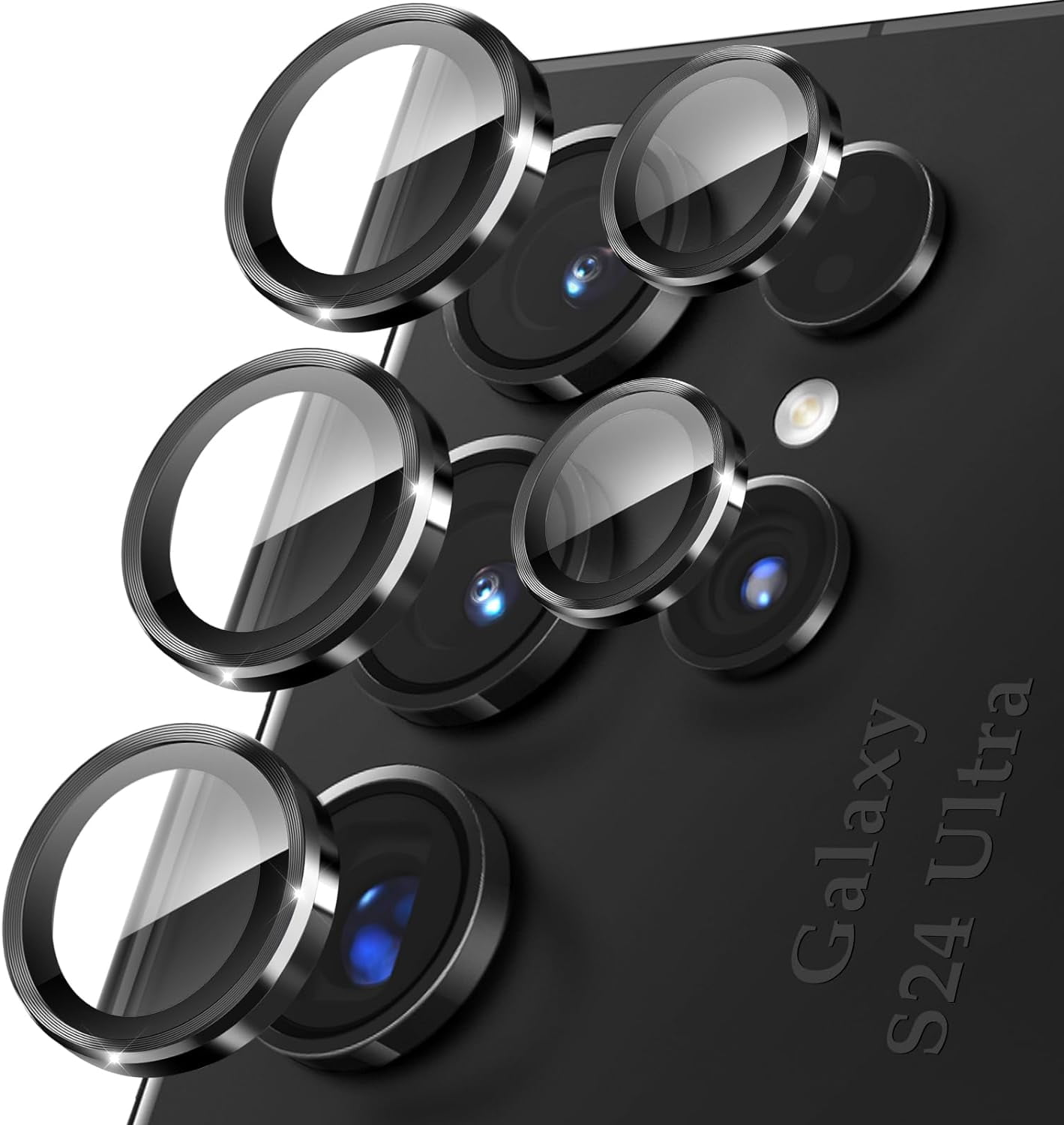 Samsung Galaxy S24 Ultra Metal Ring Camera Tempered Glass Lens ...