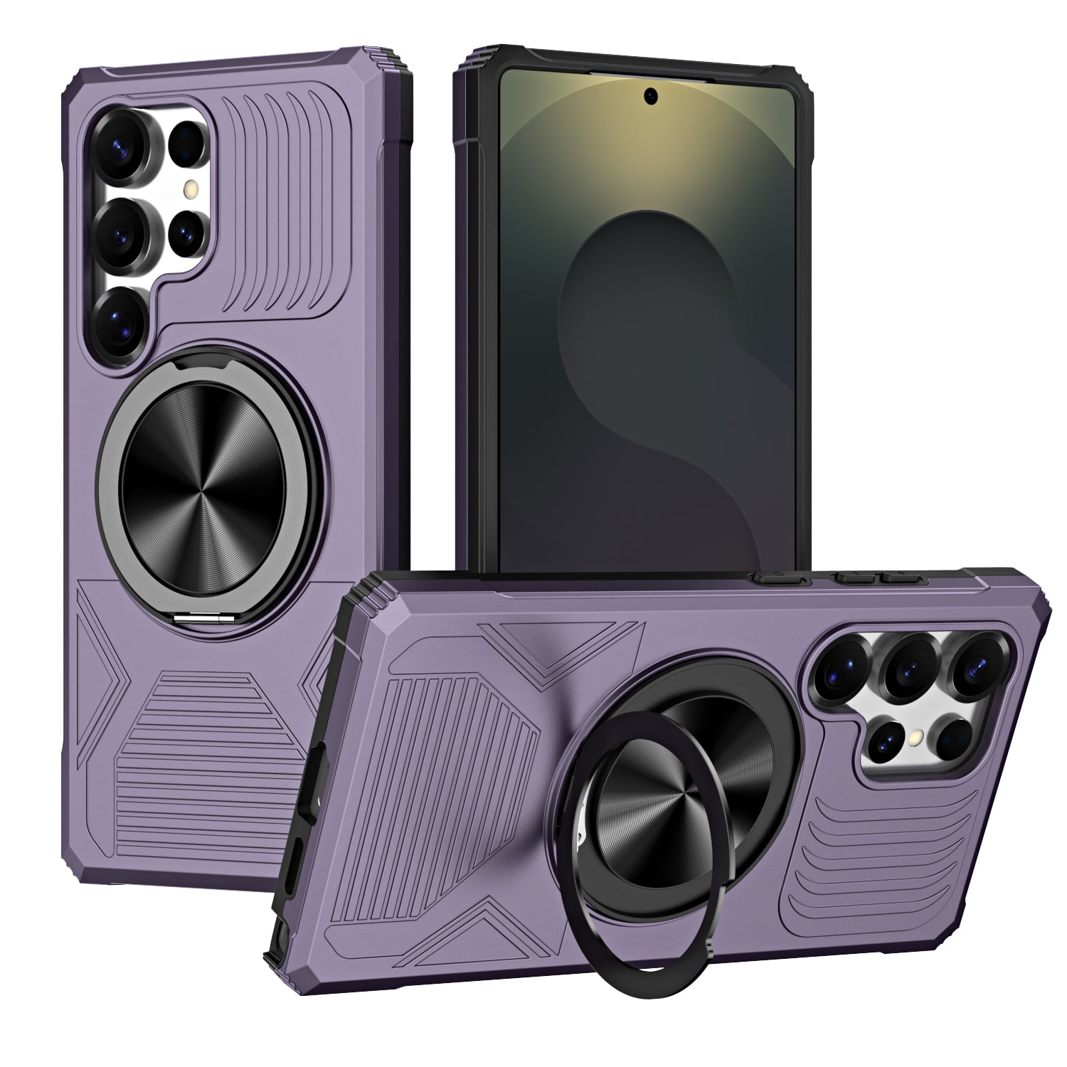 for Samsung Galaxy S24 Ultra Rugged Case with Stand, Secure Ring Holder ...