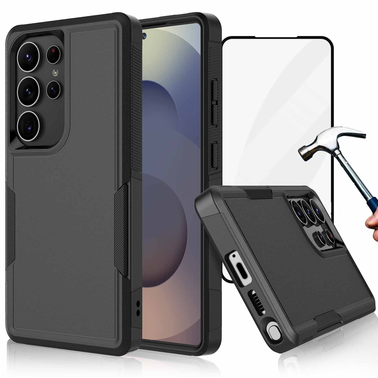 For Samsung Galaxy S25 5G Phone Case, with Tempered Glass Screen ...