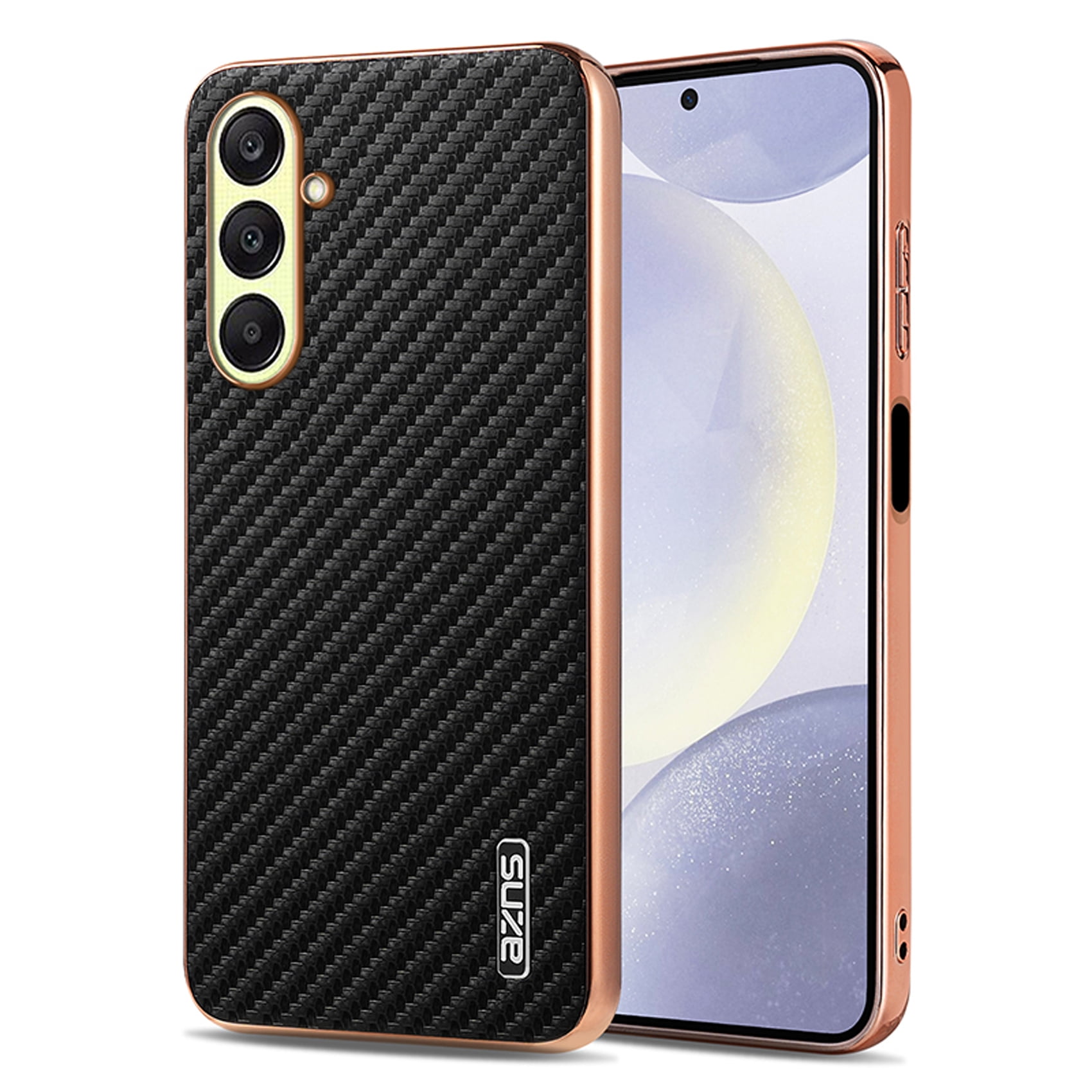 for Samsung Galaxy S25 Case, Carbon Fiber Texture + Hard PC Frame ...