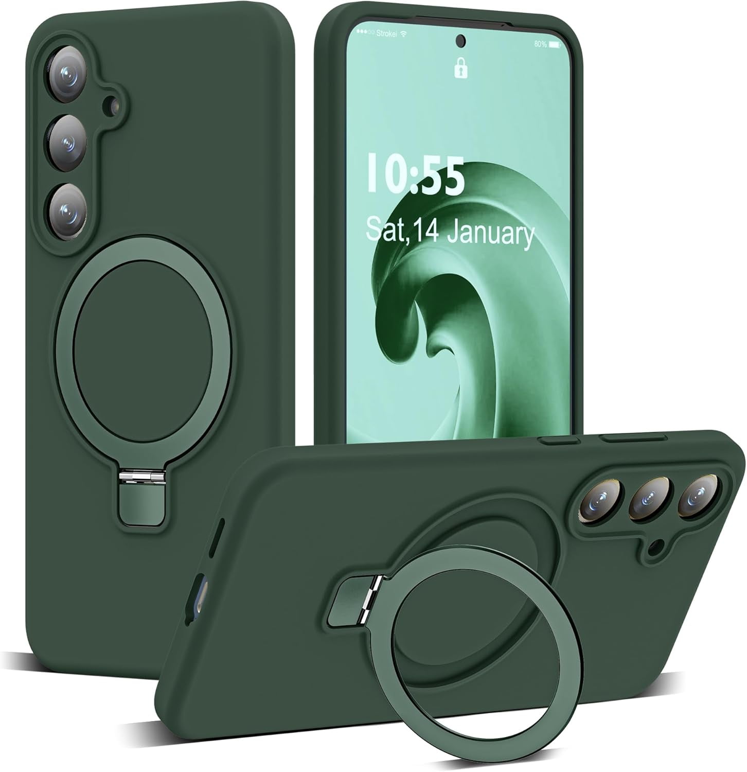 for Samsung Galaxy S25 Case with Magnetic Invisible Stand [Compatible ...