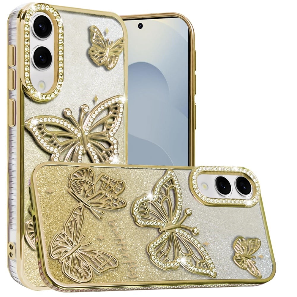 For Samsung Galaxy S25 EDGE Case, Luxury Butterfly Sparkle Glitter ...