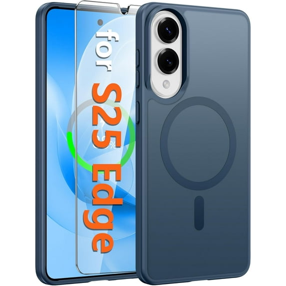 for Samsung Galaxy S25 Edge Case: Magnetic Matte Textured Military ...