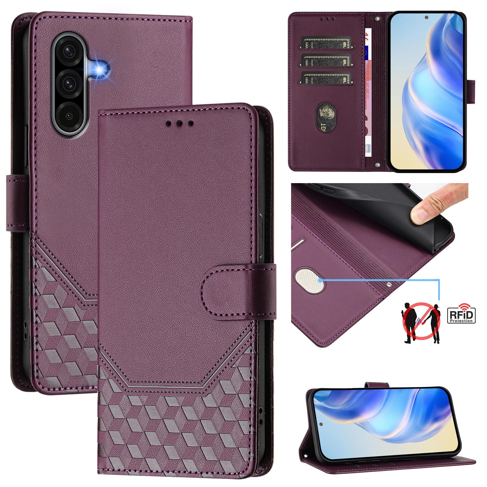 For Samsung Galaxy S25 Edge PU Leather Flip Phone Case,With Shoulder ...