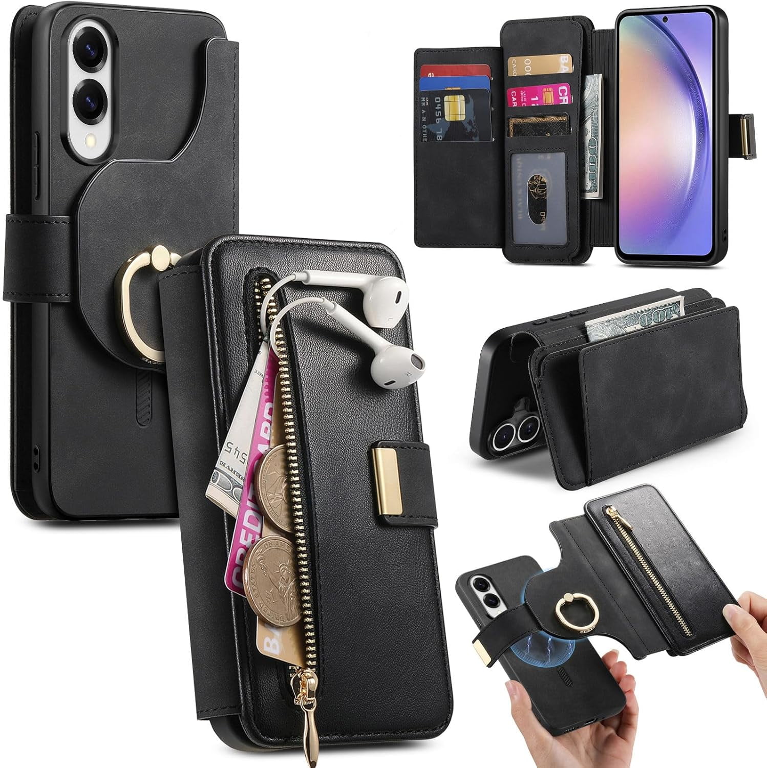 for Samsung Galaxy S25 Edge Wallet Case with Card Holder,RFID Blocking ...