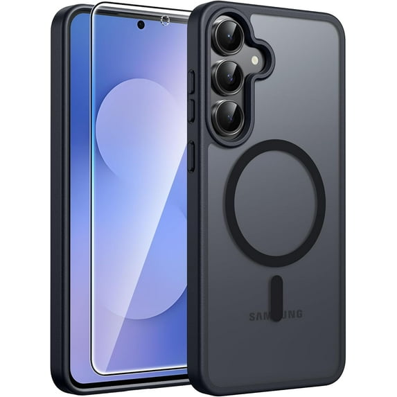 for Samsung Galaxy S25 FE Case: Magnetic Translucent Matte Military ...