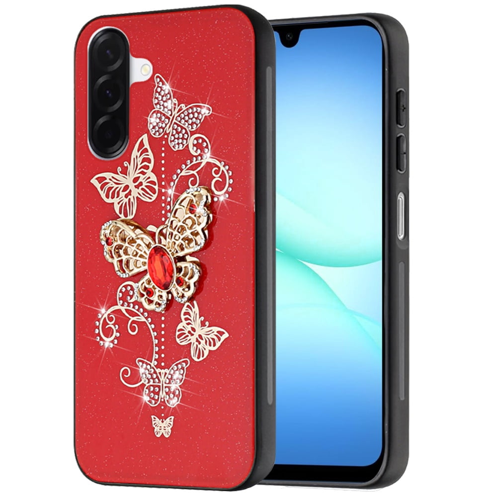 For Samsung Galaxy S25 Fan Edition /Galaxy S25 FE Diamonds 3D Butterfly ...