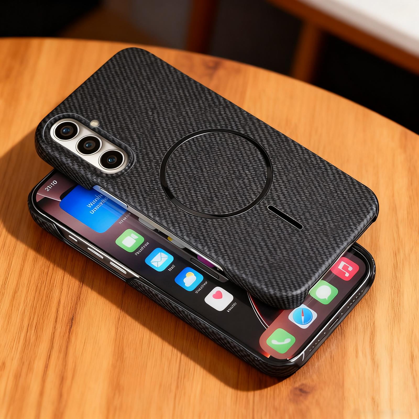 for Samsung Galaxy S25 Magnetic Case, Carbon Fiber Texture Slim ...