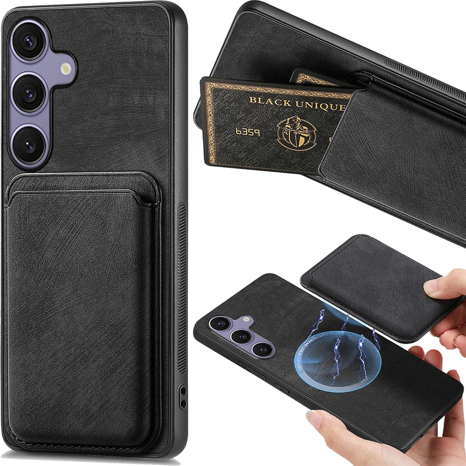 for Samsung Galaxy S25 Magnetic Case with Detachable Credit Card Holder ...