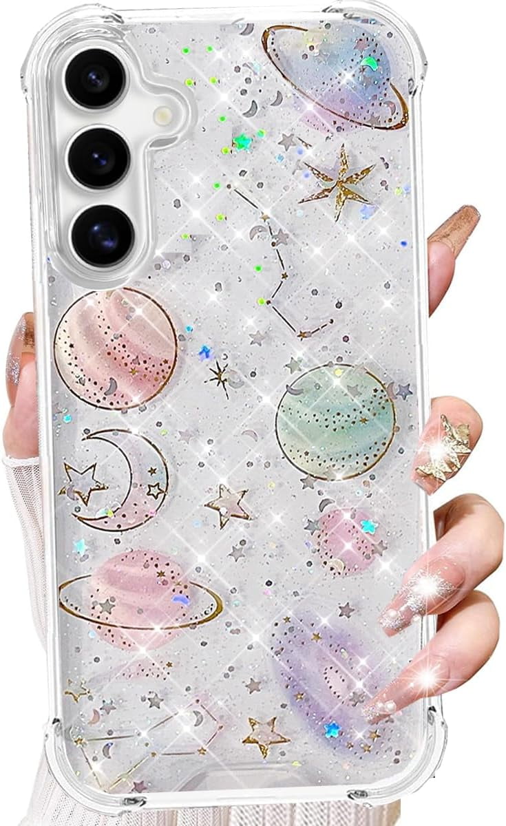 for Samsung Galaxy S25 Plus Clear Glitter Case, Cute Bling Sparkle ...