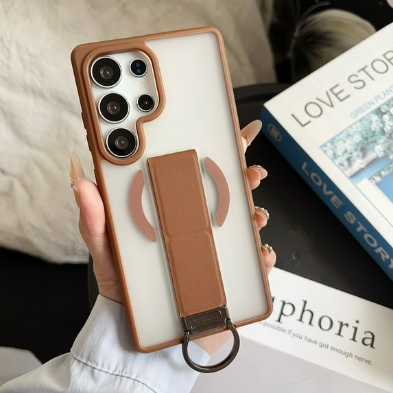 for Samsung Galaxy S25 Plus Magnetic PU Leather TPU Case Stand Bracket ...