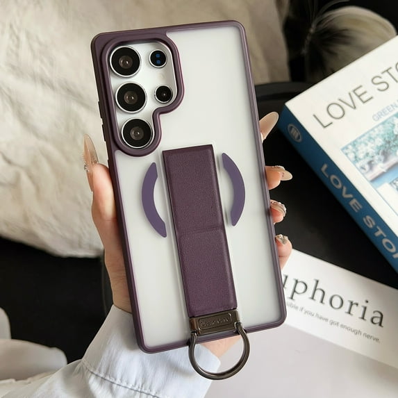 for Samsung Galaxy S25 Plus Magnetic PU Leather TPU Case Stand Bracket ...